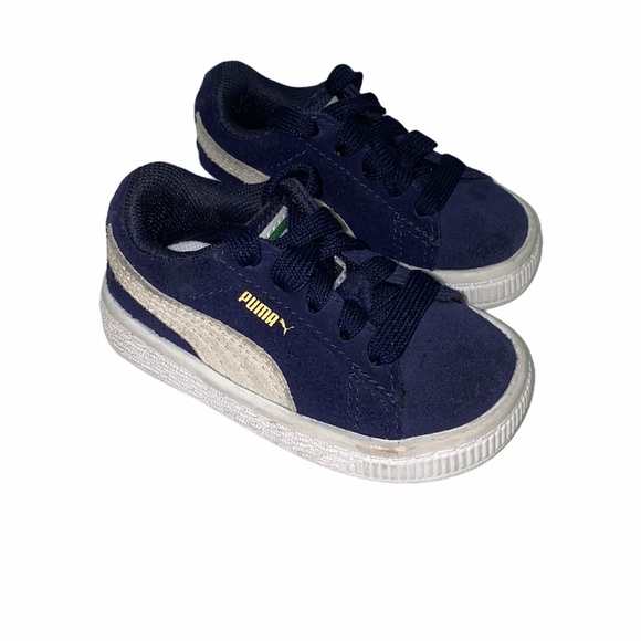 Puma | Shoes | Puma Blue Suede Classic Sneakers | Poshmark
